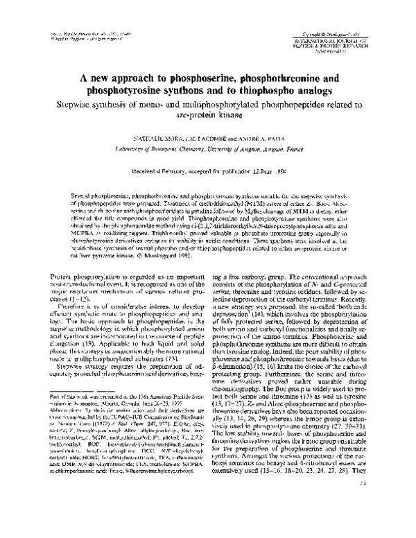 (PDF) A new approach to phosphoserine, phosphothreonine and ...
