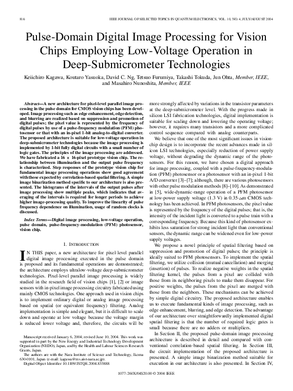 (PDF) Pulse-domain digital image processing for vision chips employing low-voltage operation in ...