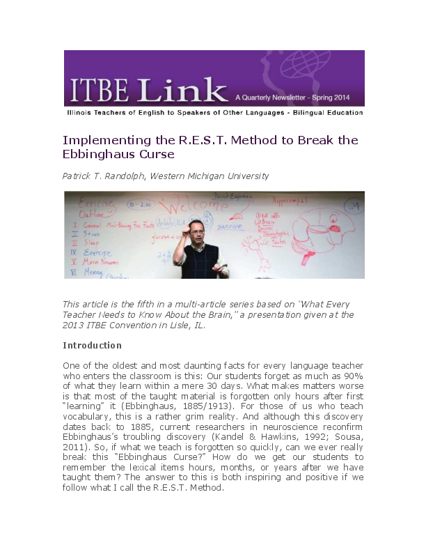 (PDF) Implementing the R.E.S.T. Method to Break the Ebbinghaus Curse
