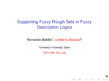 (PDF) Supporting Fuzzy Rough Sets in Fuzzy Description Logics