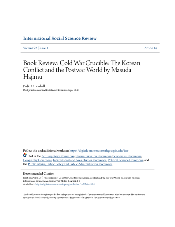 (PDF) Review of Cold War Crucible: The Korean Conflict and the Postwar ...