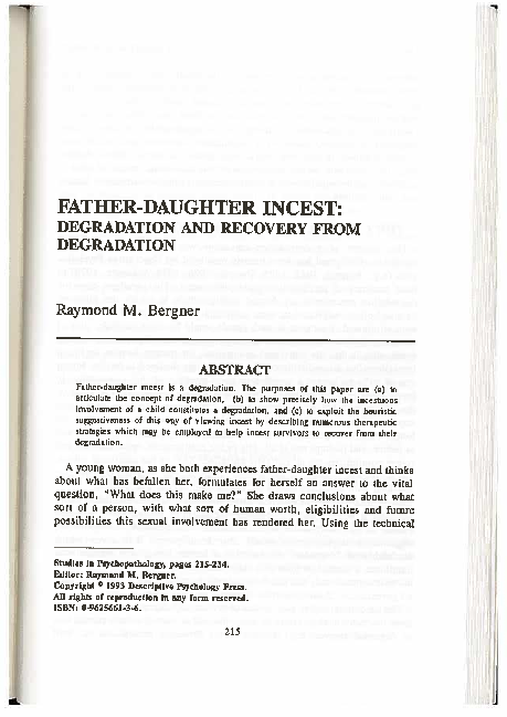 (PDF) Father-daughter incest: Degradation and recovery from degradation.