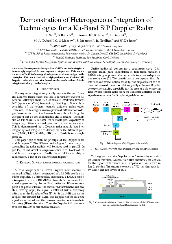 (PDF) Demonstration of Heterogeneous Integration of Technologies for a ...