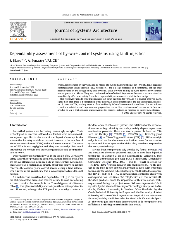 Pdf Dependability Assessment Of By Wire Control Systems Using Fault