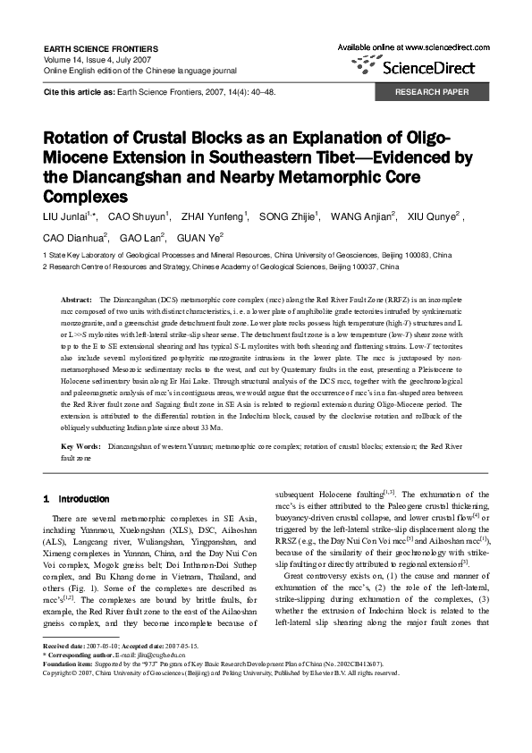 (PDF) Rotation of Crustal Blocks as an Explanation of Oligo-Miocene ...
