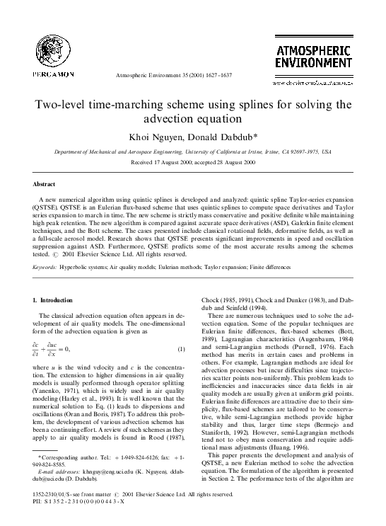 Pdf Two Level Time Marching Scheme Using Splines For Solving The
