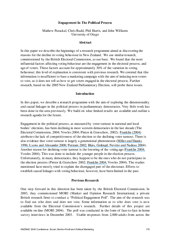 (PDF) Engagement In The Political Process