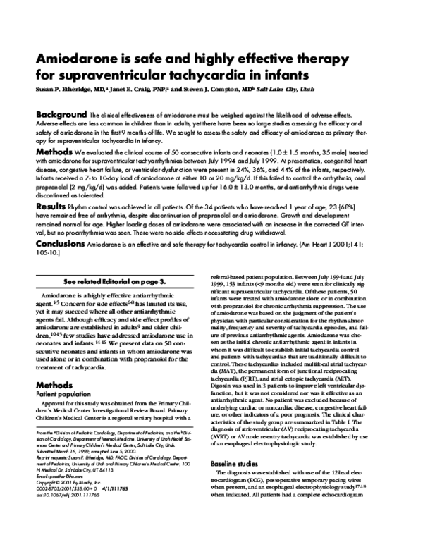 (PDF) Amiodarone is safe and highly effective therapy for ...