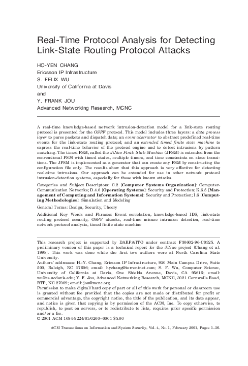 (PDF) Real-time protocol analysis for detecting link-state routing ...