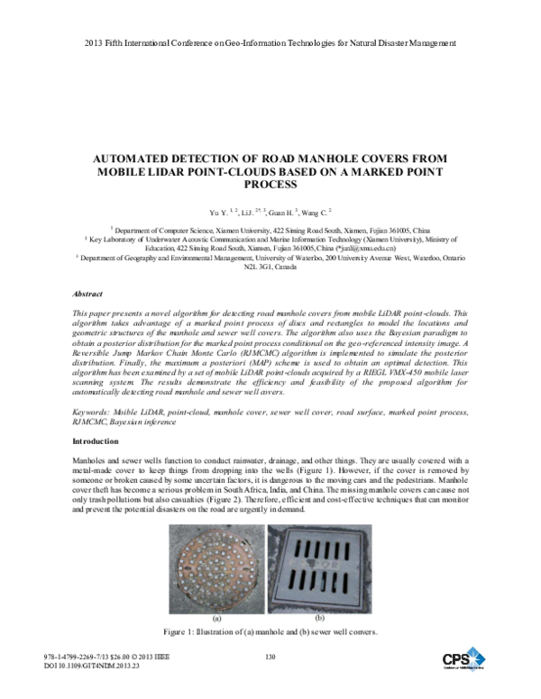(PDF) Automated Detection of Road Manhole Covers from Mobile Lidar Point-Clouds Based on a ...