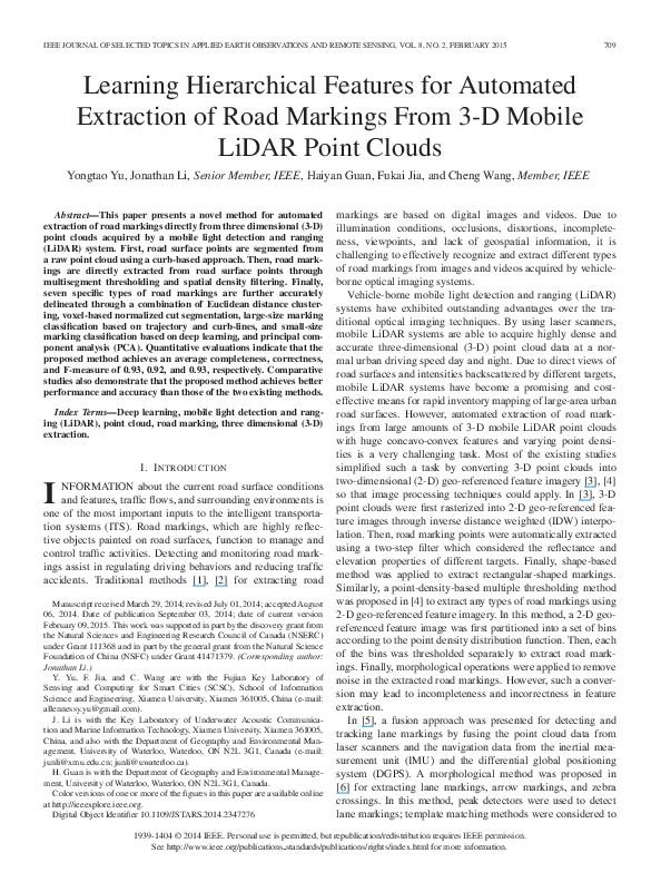 (PDF) Learning Hierarchical Features for Automated Extraction of Road Markings From 3-D Mobile ...