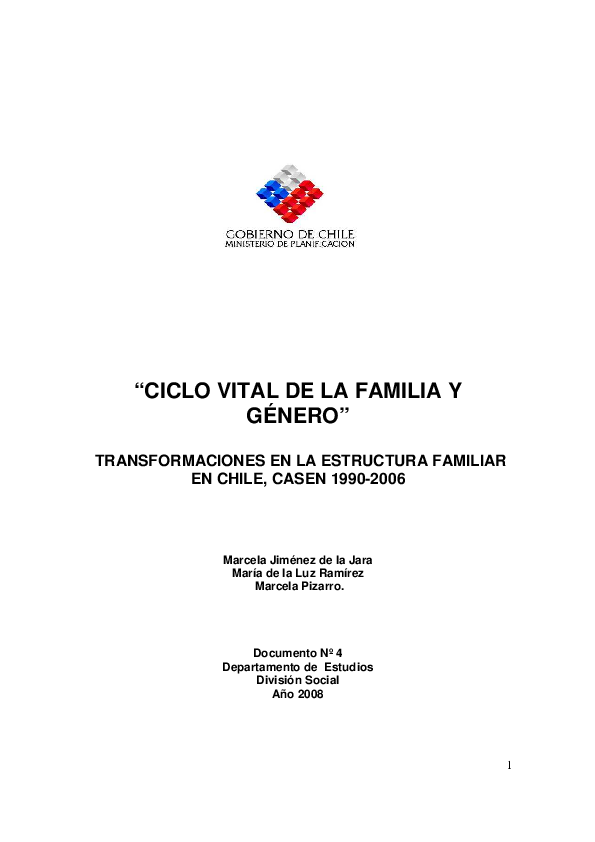 (PDF) " CICLO VITAL DE LA FAMILIA Y GÉNERO