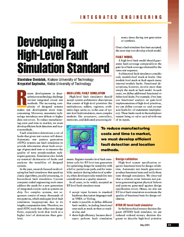 (PDF) Developing a High-Level Fault Simulation Standard