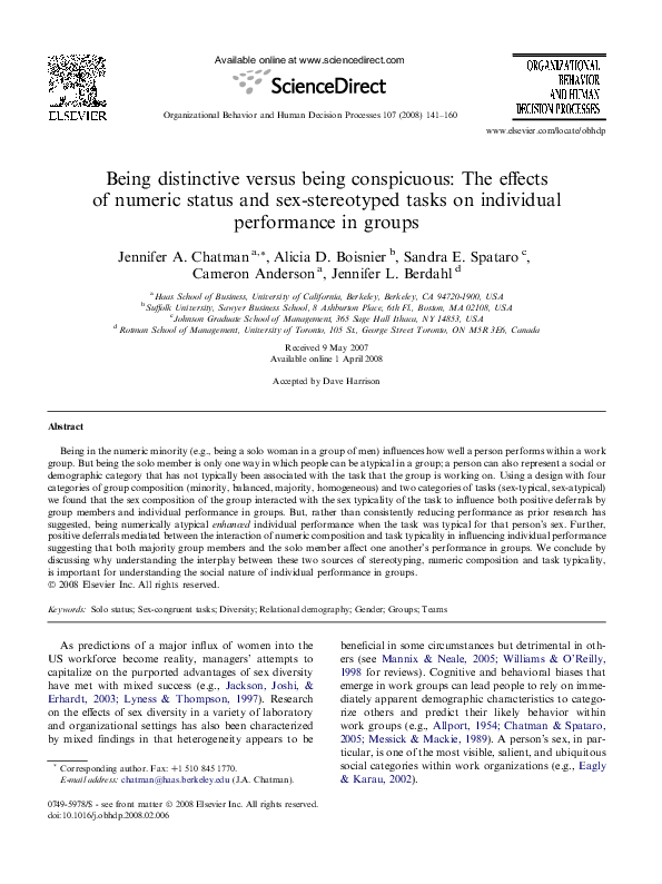 (PDF) Being distinctive versus being conspicuous: The effects of ...