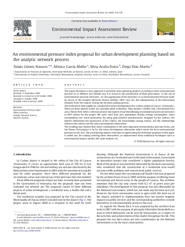 (PDF) An environmental pressure index proposal for urban development ...