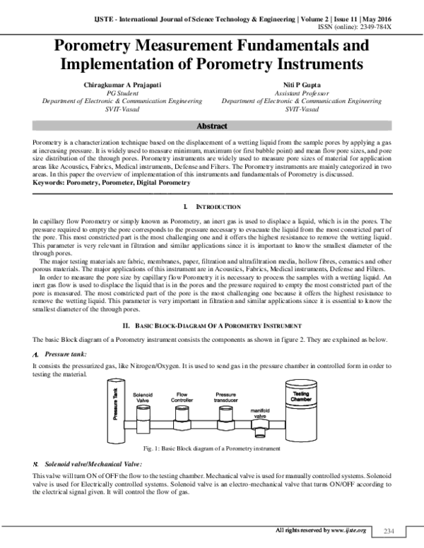 (PDF) Porometry Measurement Fundamentals and Implementation of ...