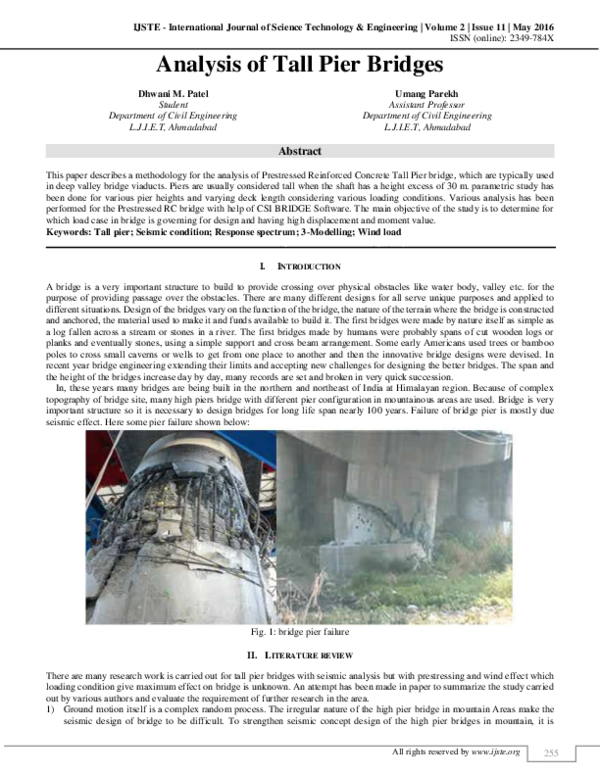 (PDF) Analysis of Tall Pier Bridges