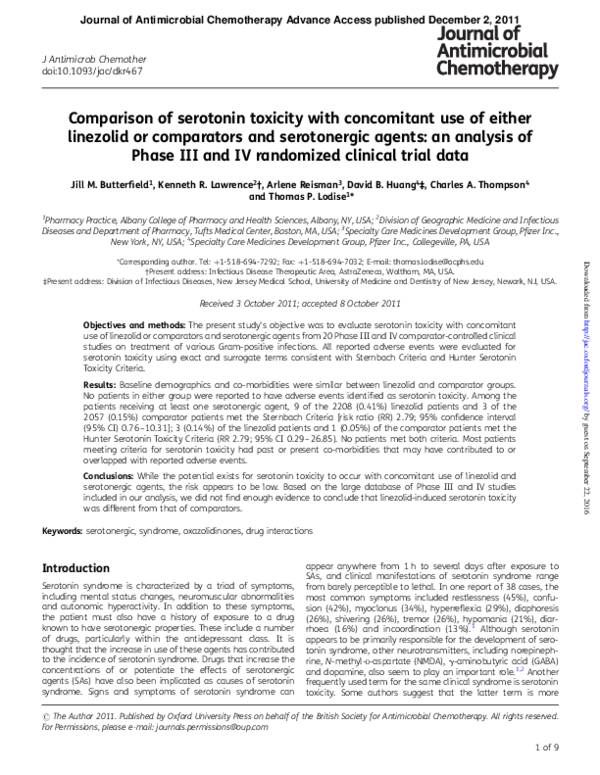 (PDF) Comparison of serotonin toxicity with concomitant use of either ...