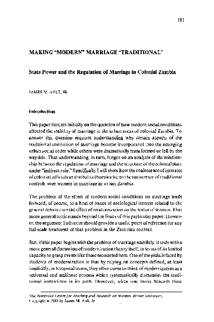 (PDF) Making “modern” marriage “traditional