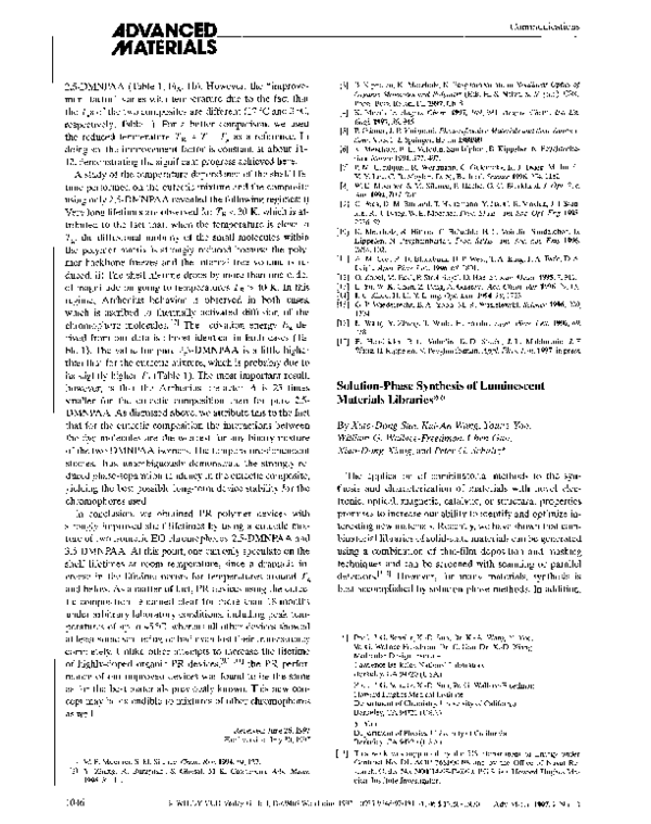 Pdf Solution Phase Synthesis Of Luminescent Materials Libraries