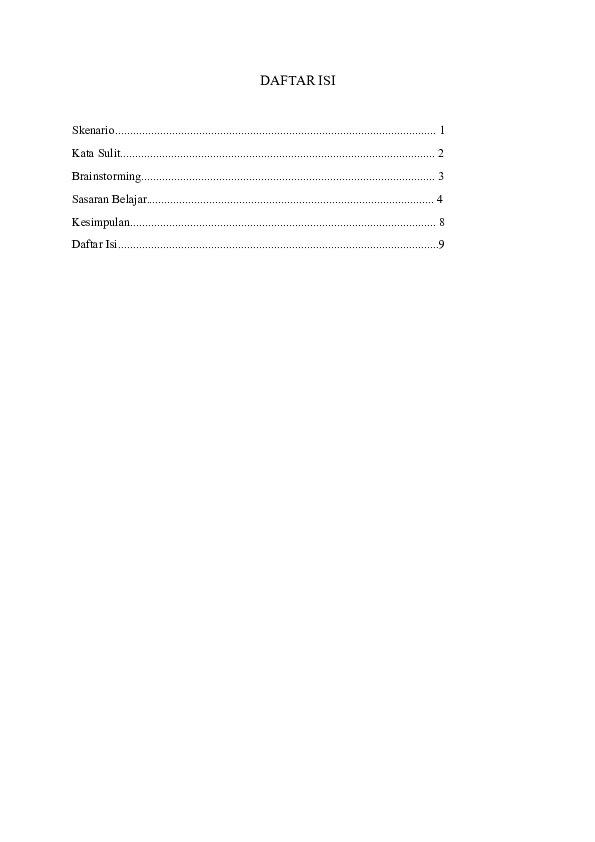 (DOC) Daftar isi tutorial
