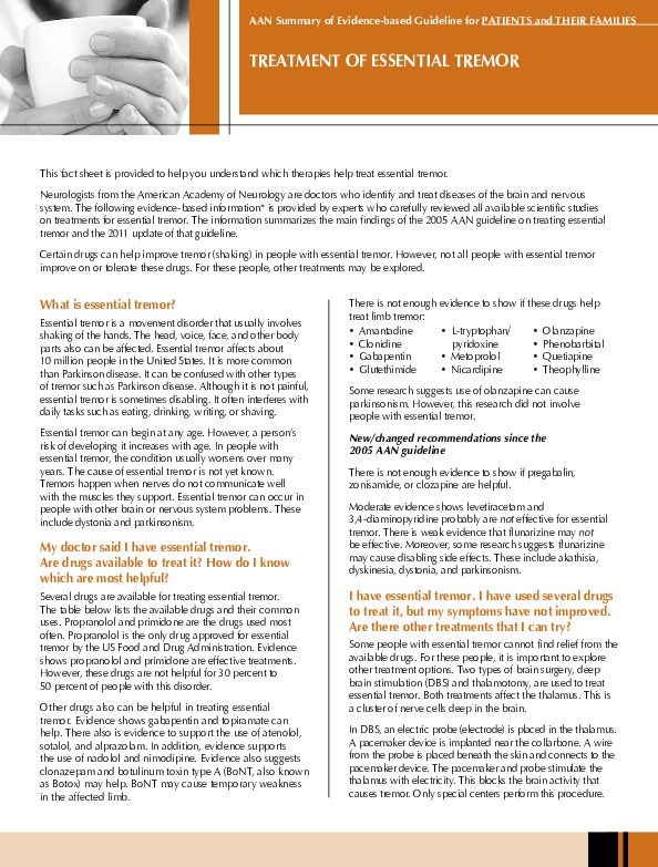 (PDF) AAN Summary of Evidence-based Guideline for PATIENTS and ThEIr ...