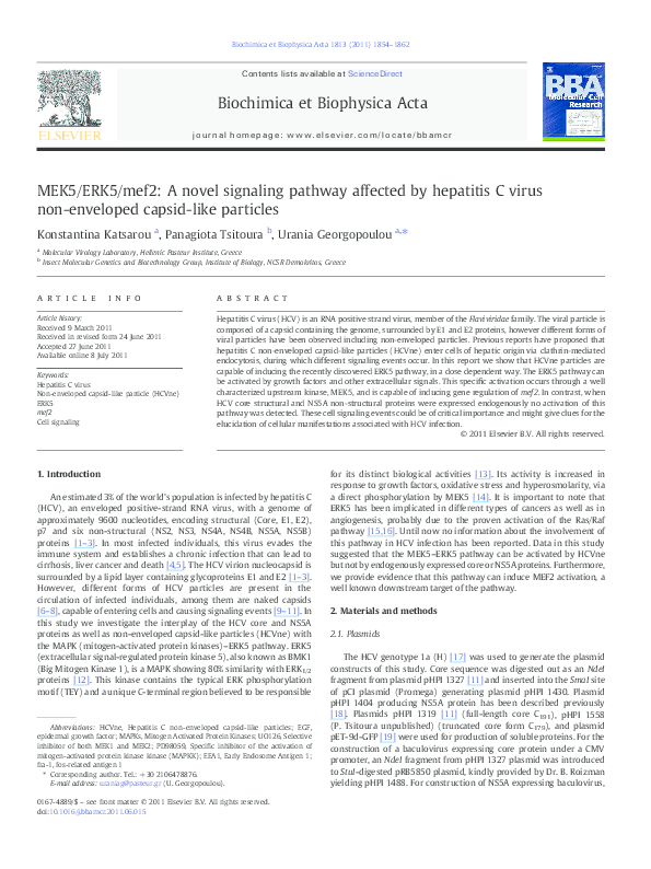 (PDF) MEK5/ERK5/mef2: A novel signaling pathway affected by hepatitis C ...