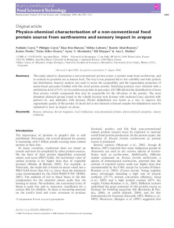 (PDF) Physicochemical characterisation of a non-conventional food ...