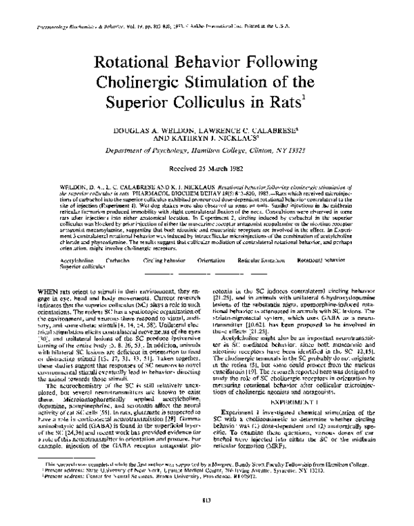 (PDF) Rotational behavior following cholinergic stimulation of the ...