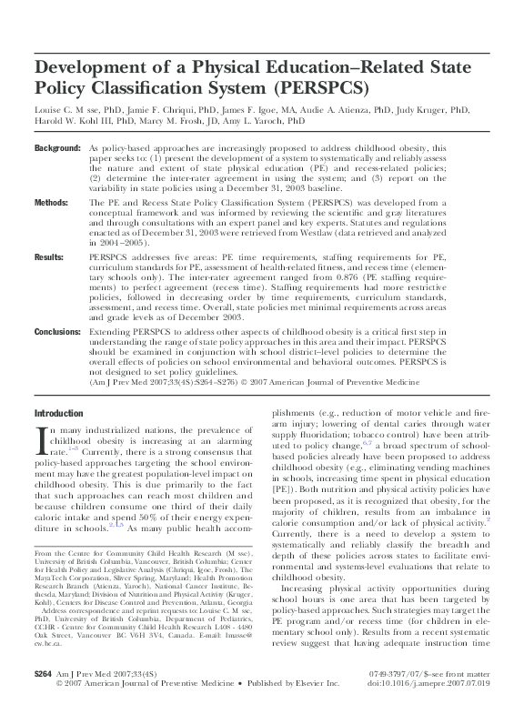 (PDF) Development of a Physical Education-Related State Policy ...