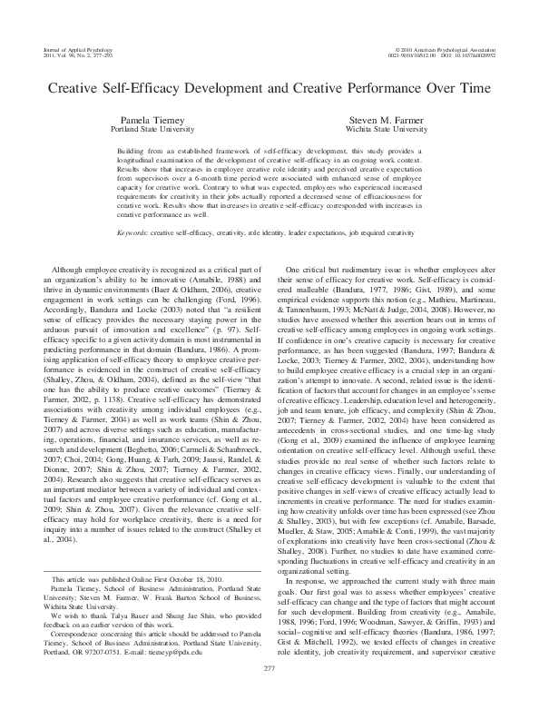 Pdf Jurnal Apa Tentang Creative Self Efficacy