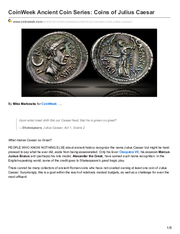 (PDF) Coins of Julius Caesar