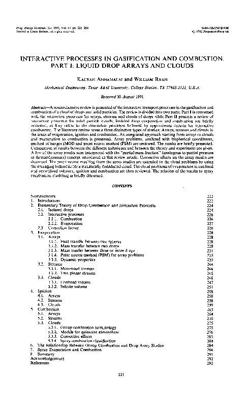 Pdf Interactive Processes In Gasification And Combustion—part Iii Coalchar Particle Arrays