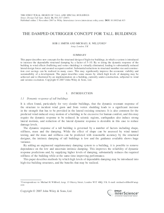 (PDF) The damped outrigger concept for tall buildings