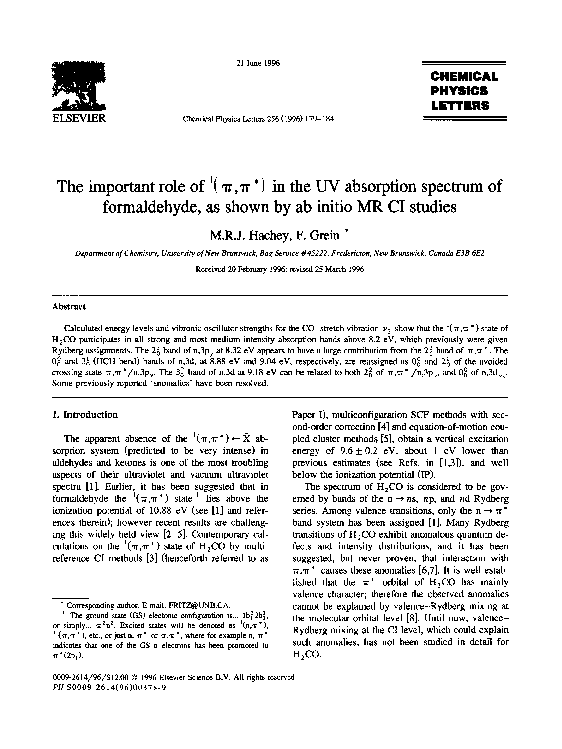 (PDF) The important role of 1(π, π ∗) in the UV absorption spectrum of ...