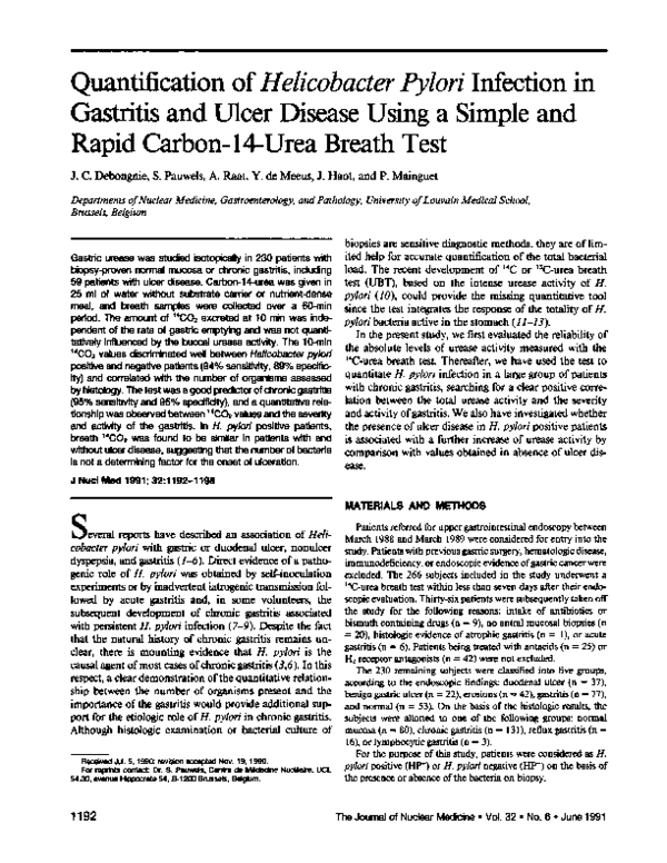 (PDF) Quantification of Helicobacter pylori infection in gastritis and ...