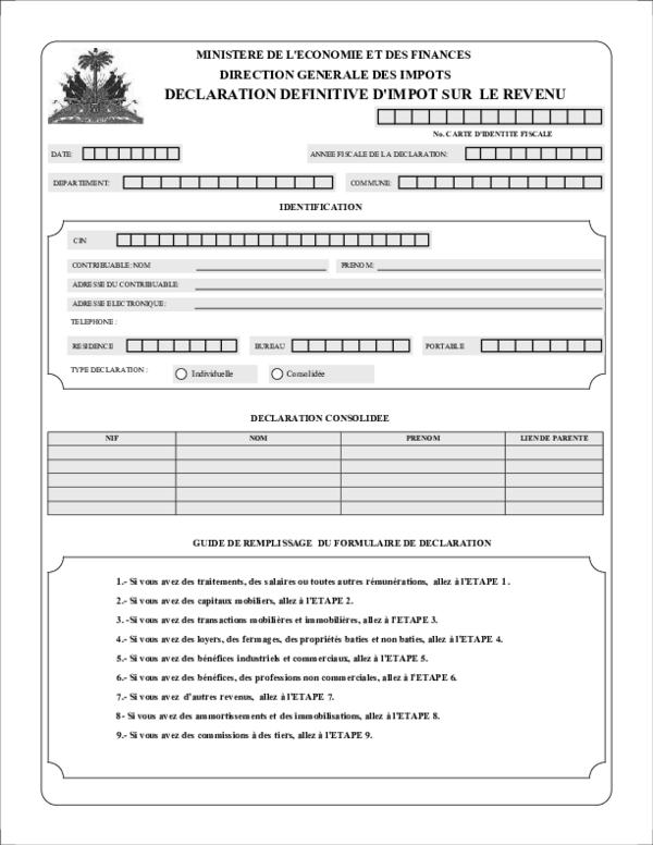 formulaire impot forfaitaire