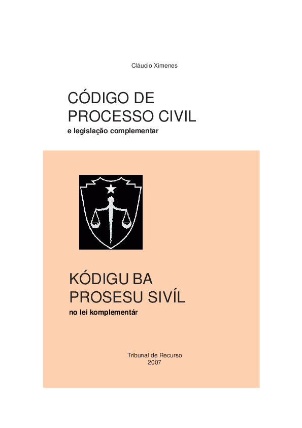 (PDF) CÓDIGO DE PROCESSO CIVIL e legislação complementar KÓDIGU BA ...