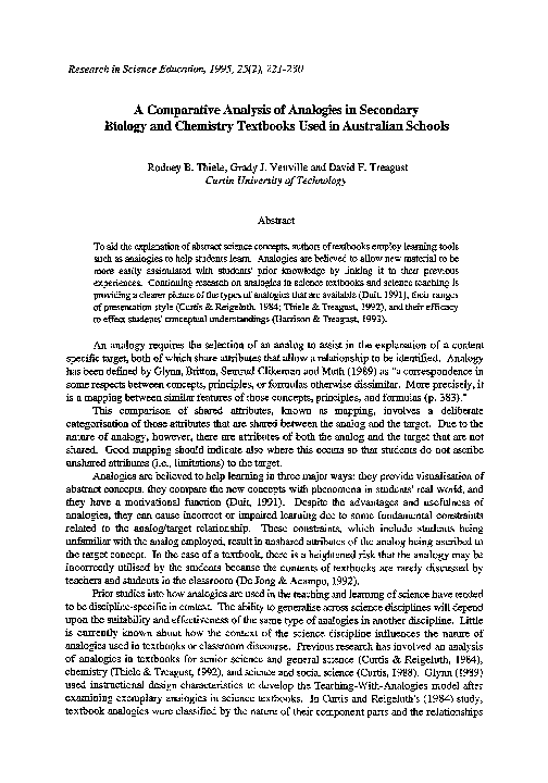 (PDF) A comparative analysis of analogies in secondary biology and ...