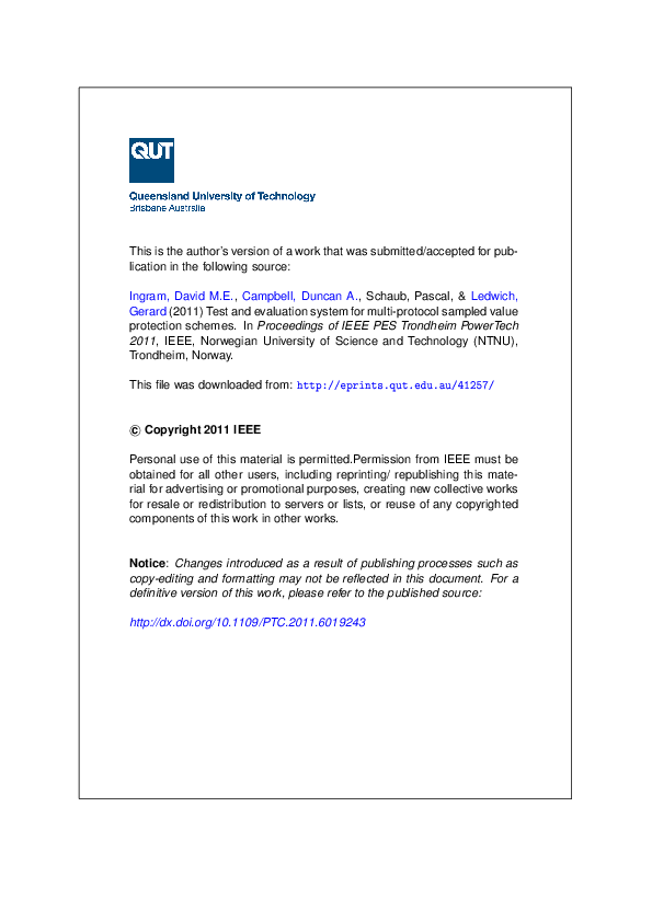 (PDF) Test and evaluation system for multi-protocol sampled value ...