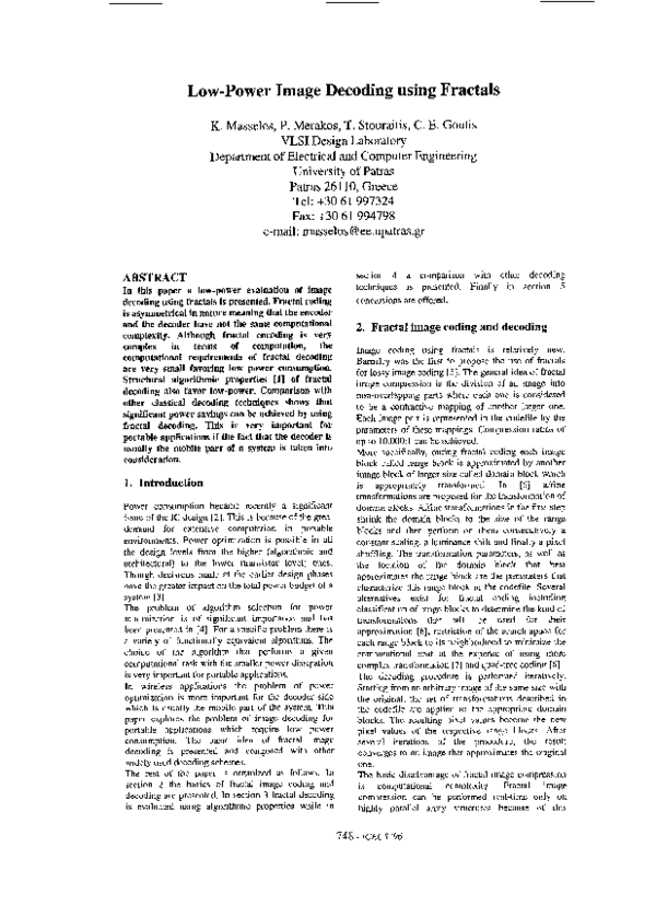 (PDF) Low-power image decoding using fractals