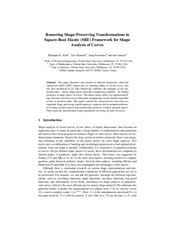 (PDF) Removing Shape-Preserving Transformations in Square-Root Elastic ...