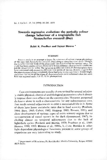 (PDF) Towards regressive evolution: the periodic colour change ...