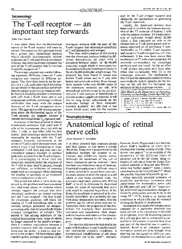 (PDF) Neurophysiology: Anatomical logic of retinal nerve cells
