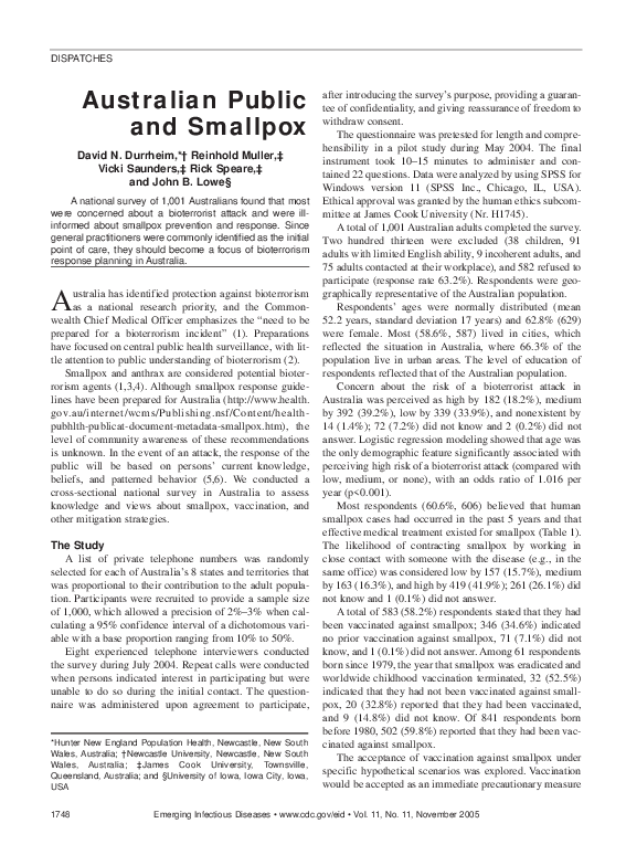 (PDF) Australian Public and Smallpox