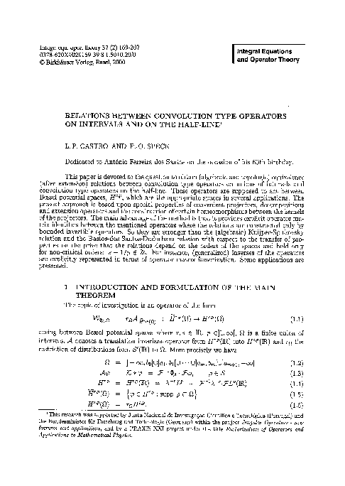 Pdf Relations Between Convolution Type Operators On Intervals And On The Half Line