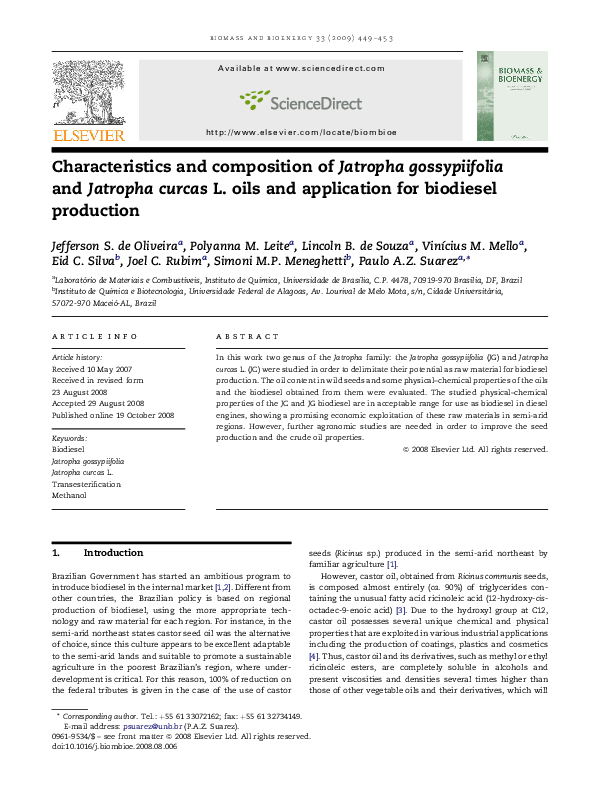 (PDF) Characteristics and composition of Jatropha gossypiifoliaand ...