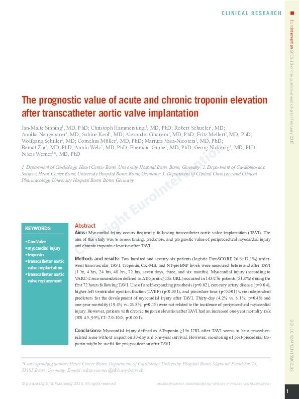 (PDF) CRT-707 The Impact of Acute and Chronic Troponin Elevation After Transcatheter Aortic ...