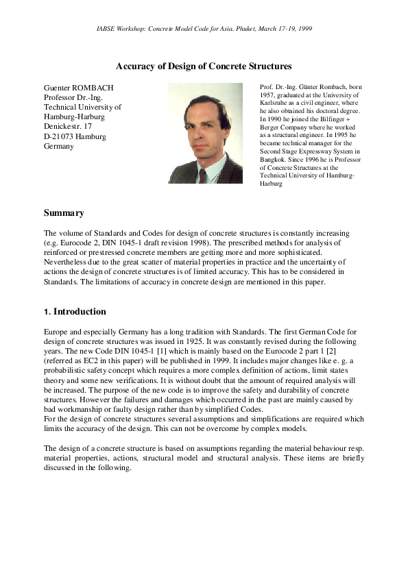 Pdf Accuracy Of Design Of Concrete Structures