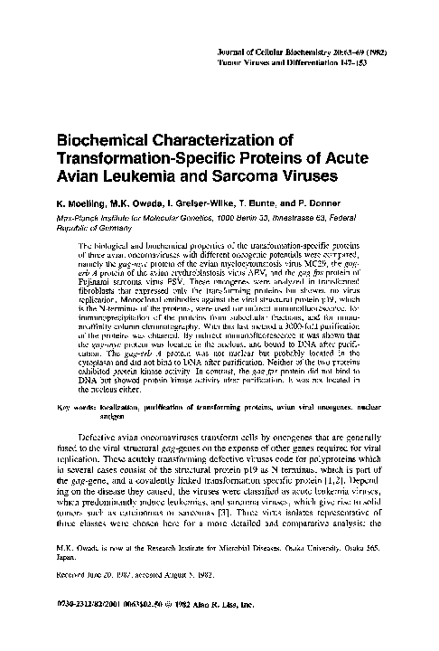 (PDF) Biochemical characterization of transformation-specific proteins ...
